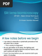 Slit Lamp Examination Techniques | PDF | Cornea | Visual System