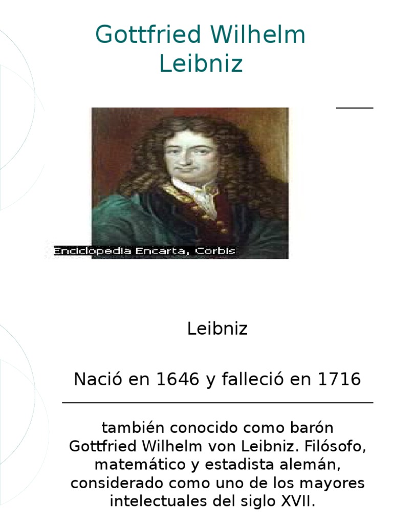 Leibniz | PDF | Gottfried Wilhelm Leibniz | Enseñanza de matemática