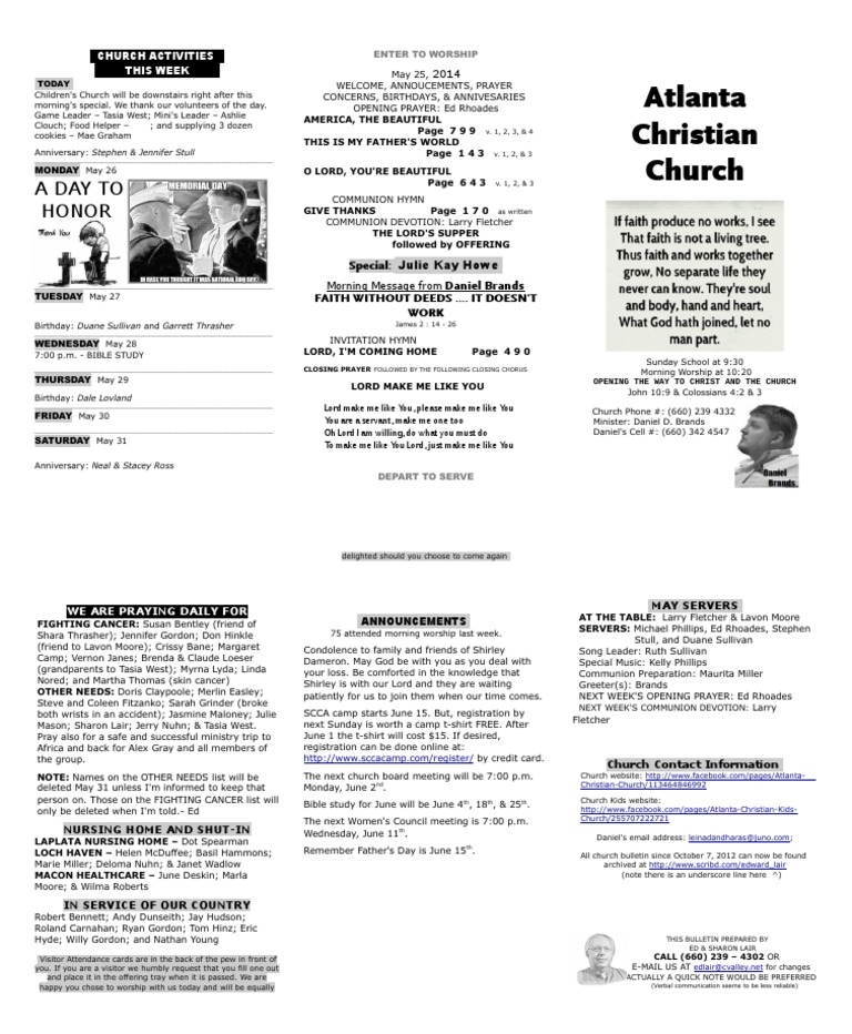 Weekly Church Activities & Announcements | PDF | Bible | Religion And ...