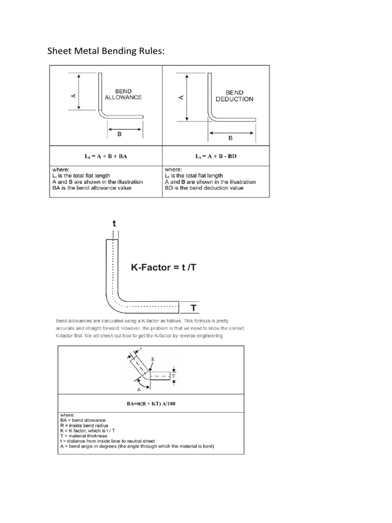 Sheet Metal Bending Rules | PDF
