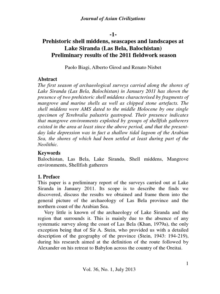 1-Prehistoric Shell Middens, Seascapes and Landscapes at Lake Siranda ...