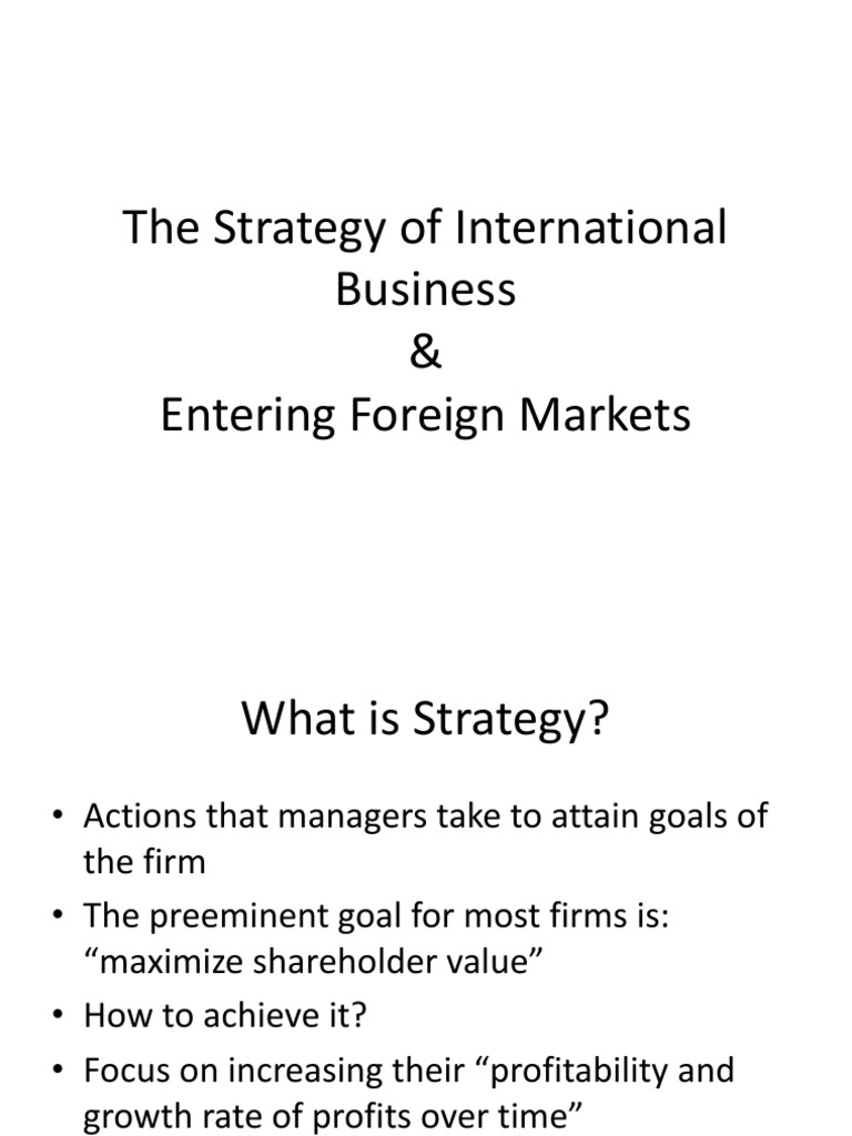 International Business Strategy PDF Profit Accounting Strategic