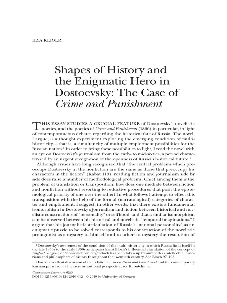 Shapes of History and The Enigmatic Hero Raskolnikov | PDF | Crime And ...