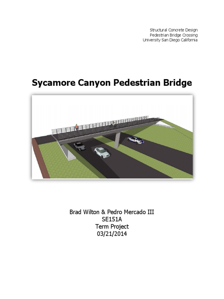 Reinforced Concrete Design of Pedestrian Bridge | PDF | Bending | Bridge