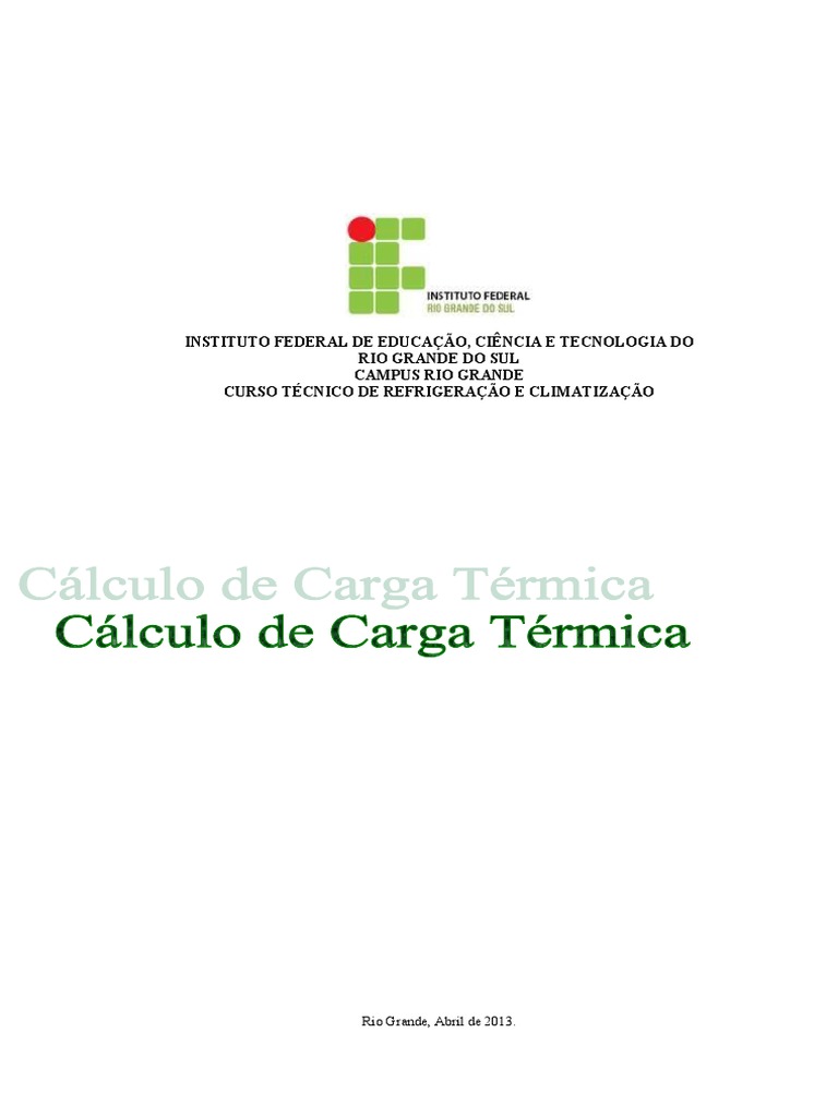 Cálculo de Carga Térmica em Refrigeração | PDF | Calor | Termodinâmica