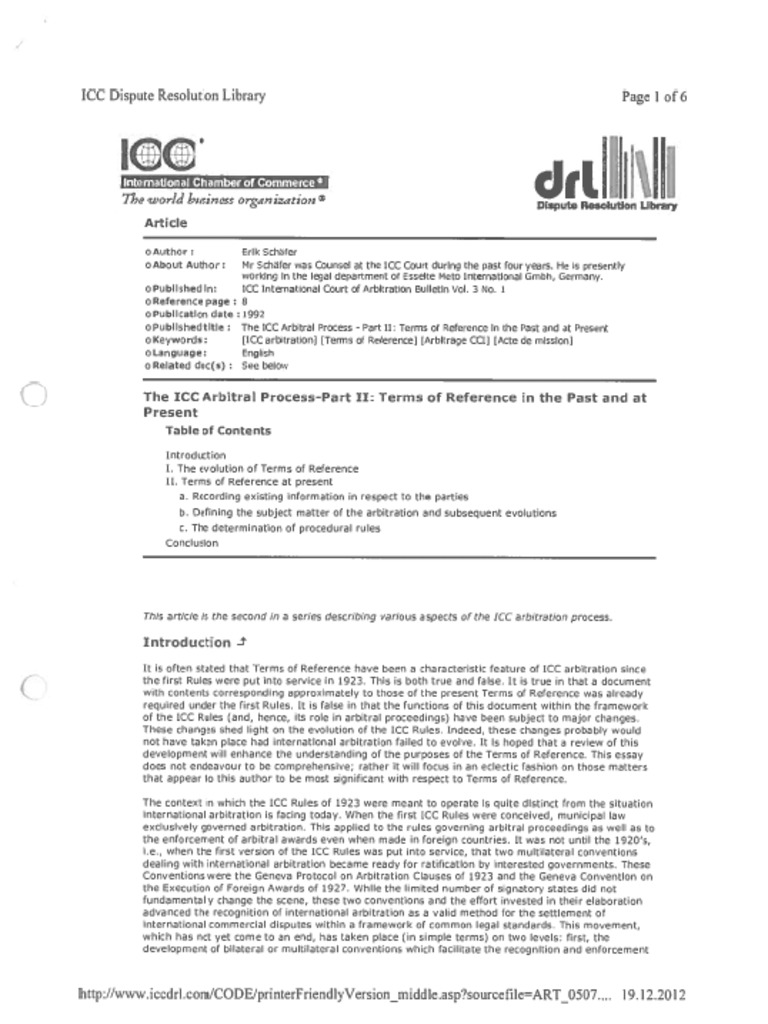 2013-01-30.article - The ICC Arbitral Process-Part II | PDF ...