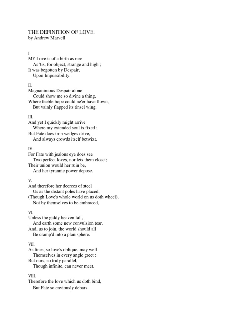 The Definition of Love | PDF | Soul | Poetry