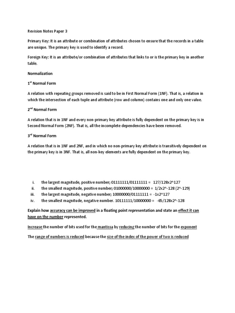 Revision Notes Paper 3 | PDF