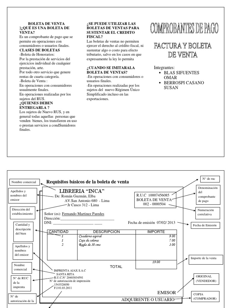 Guía sobre la Boleta de Venta | PDF