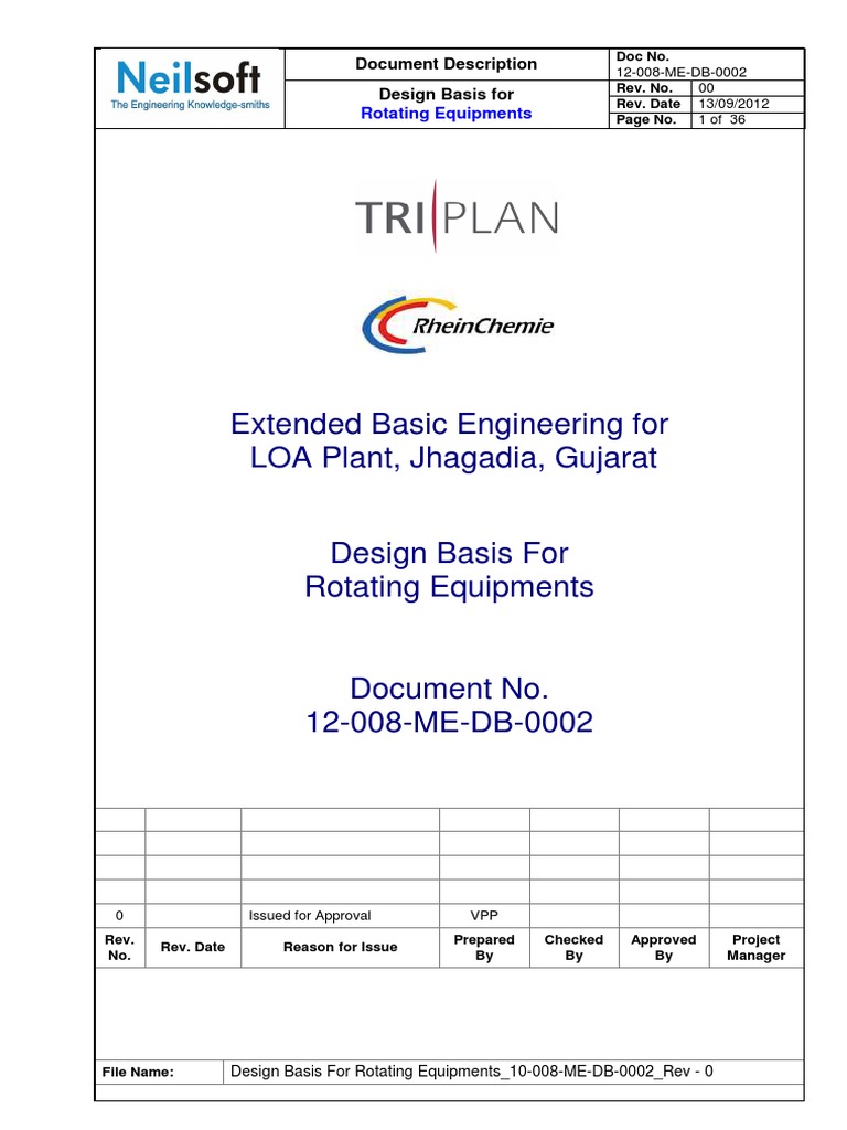Design Basis For Rotating Equipments | PDF | Gas Compressor | Pump