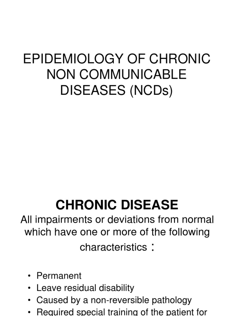 Epidemiology of Chronic Non Communicable Diseases (NCDS) | PDF ...
