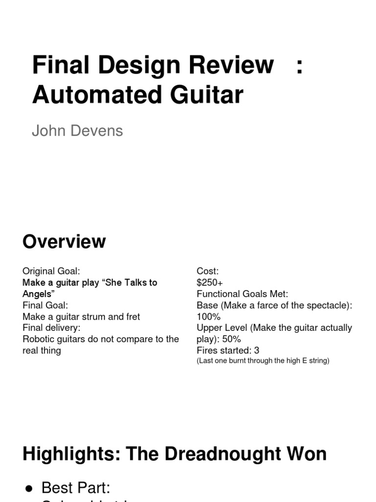 Automated Guitar Design Review Summary | PDF | Home & Garden | Art