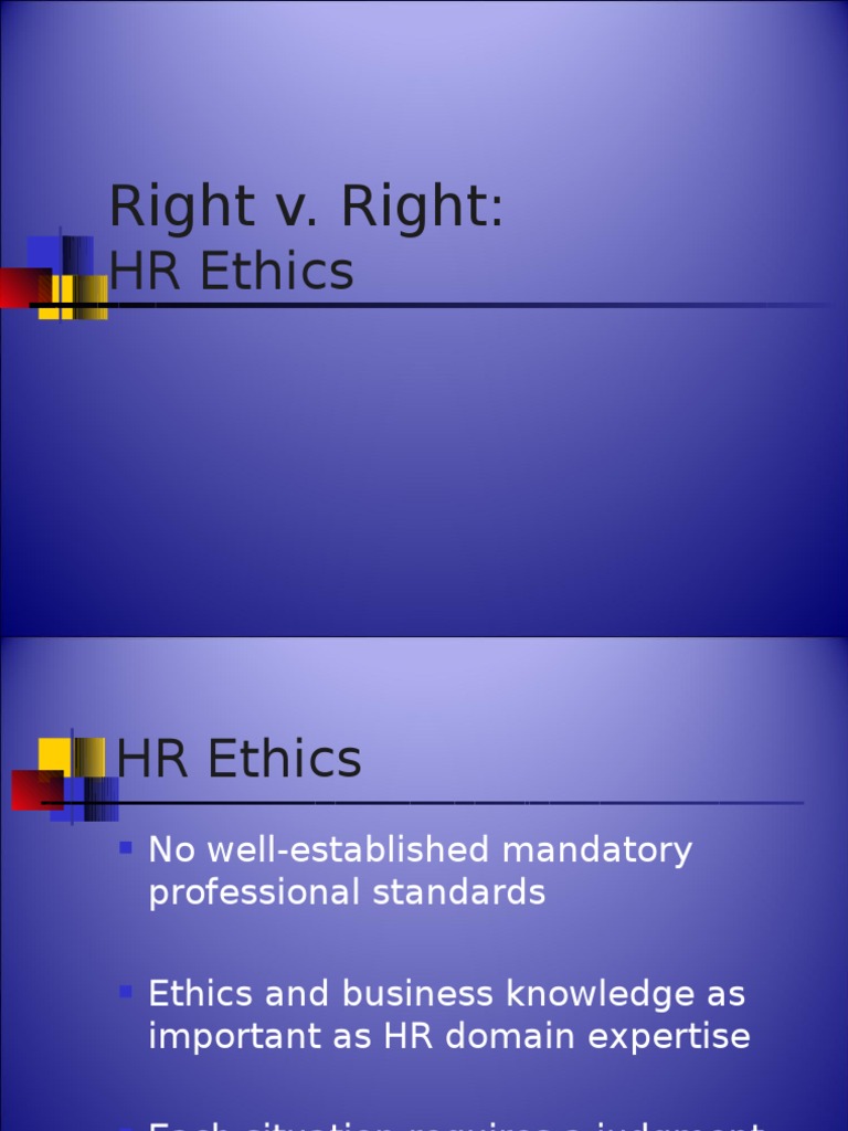 Human Resource Ethics - Power Point Presentation | PDF | Applied Ethics | Social Institutions