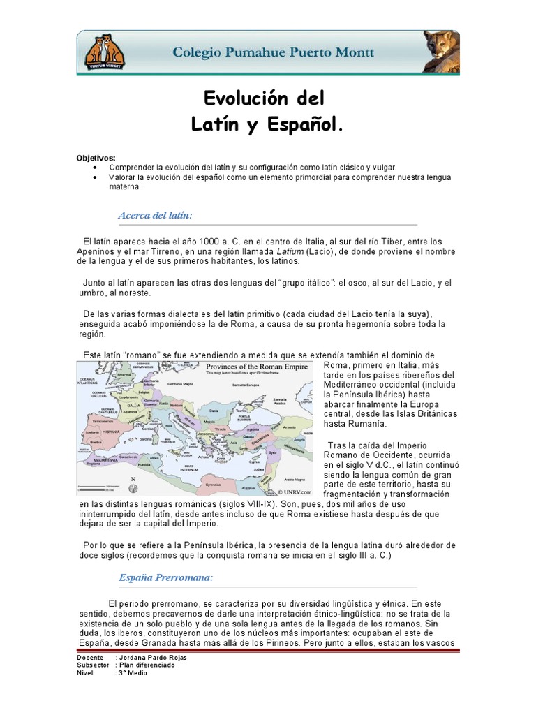 Guia Evolucion Del Latin y Español | PDF | latín | Fonema