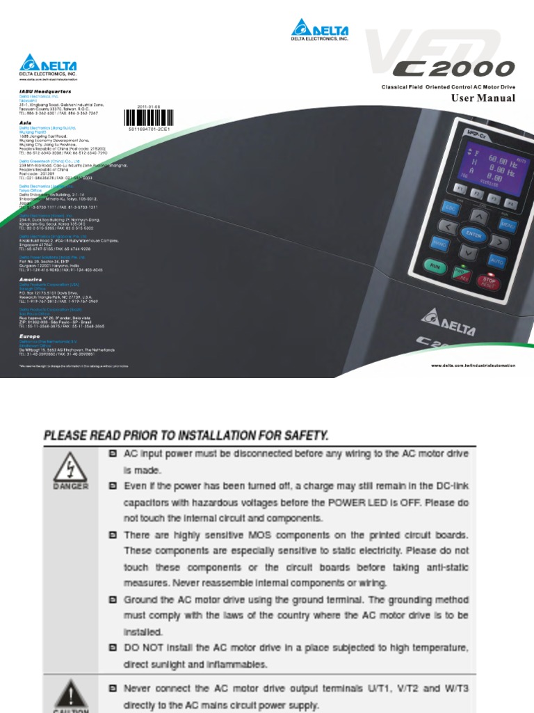 Delta C2000 User Manual | PDF | Air Conditioning | Screw