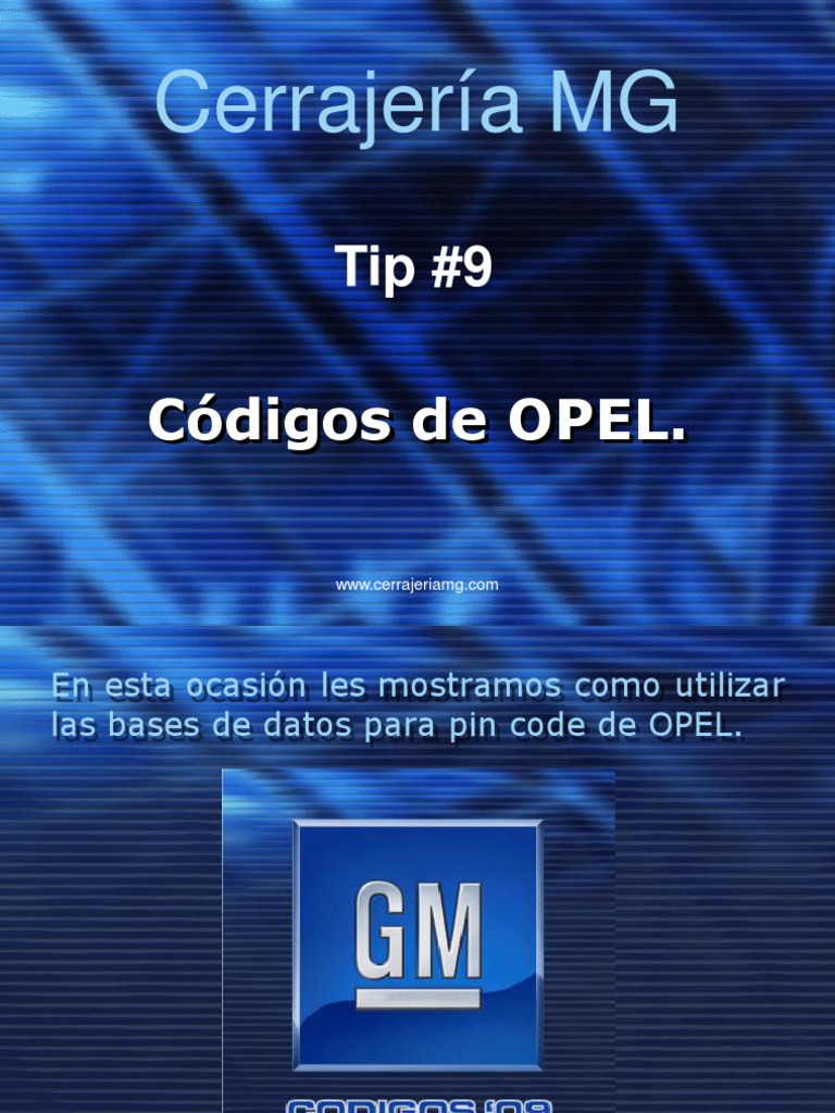 Tip 9 Codigos de Opel