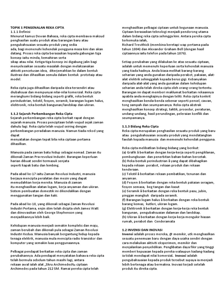 HBLS 2203 Reka Cipta | PDF