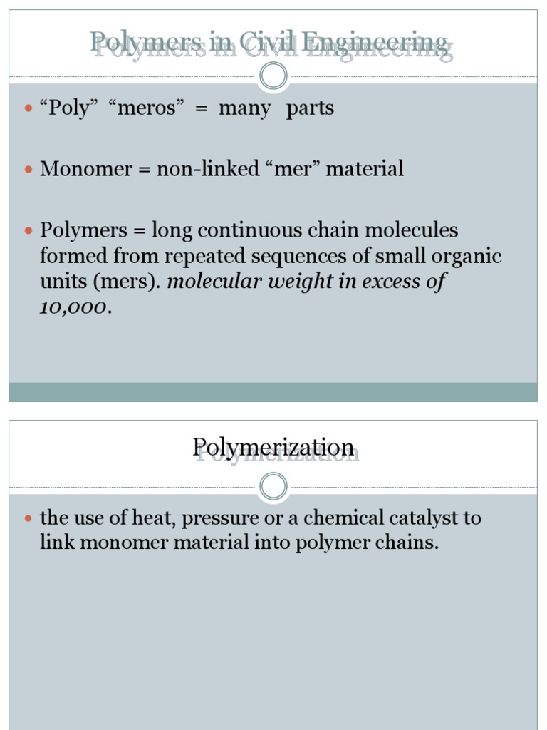 Polymers in Civil Engineering | PDF | Fibre Reinforced Plastic ...