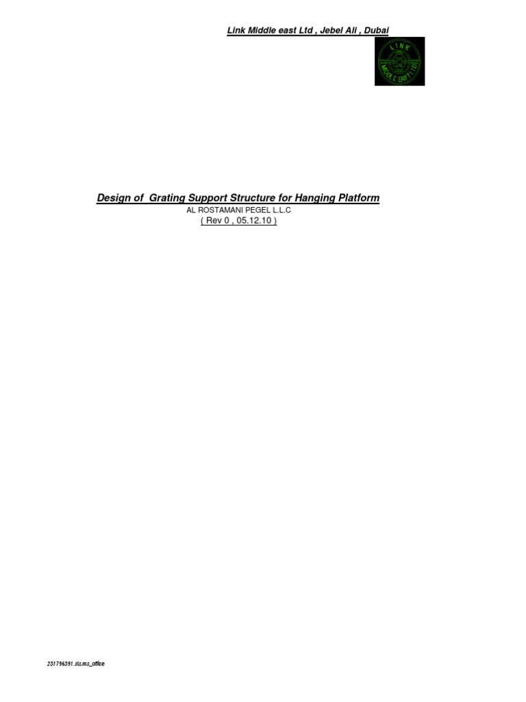 Design of Grating For Platform | PDF | Screw | Structural Engineering