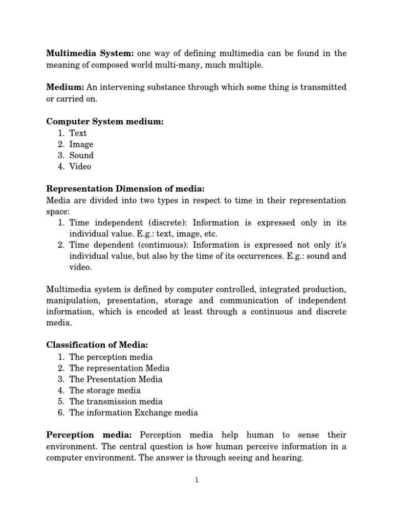Multimedia Systems Final | PDF