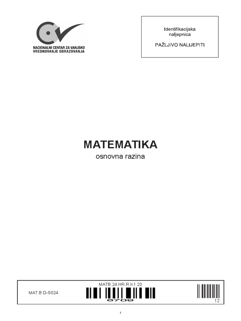 Drzavna Matura Matematika B 2014 | PDF