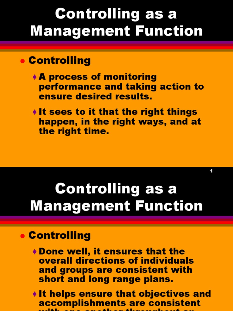 Controlling Management Function Pdf Performance Appraisal Self Control