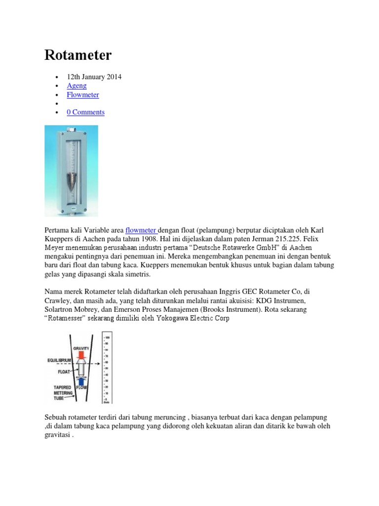 Rotameter | PDF