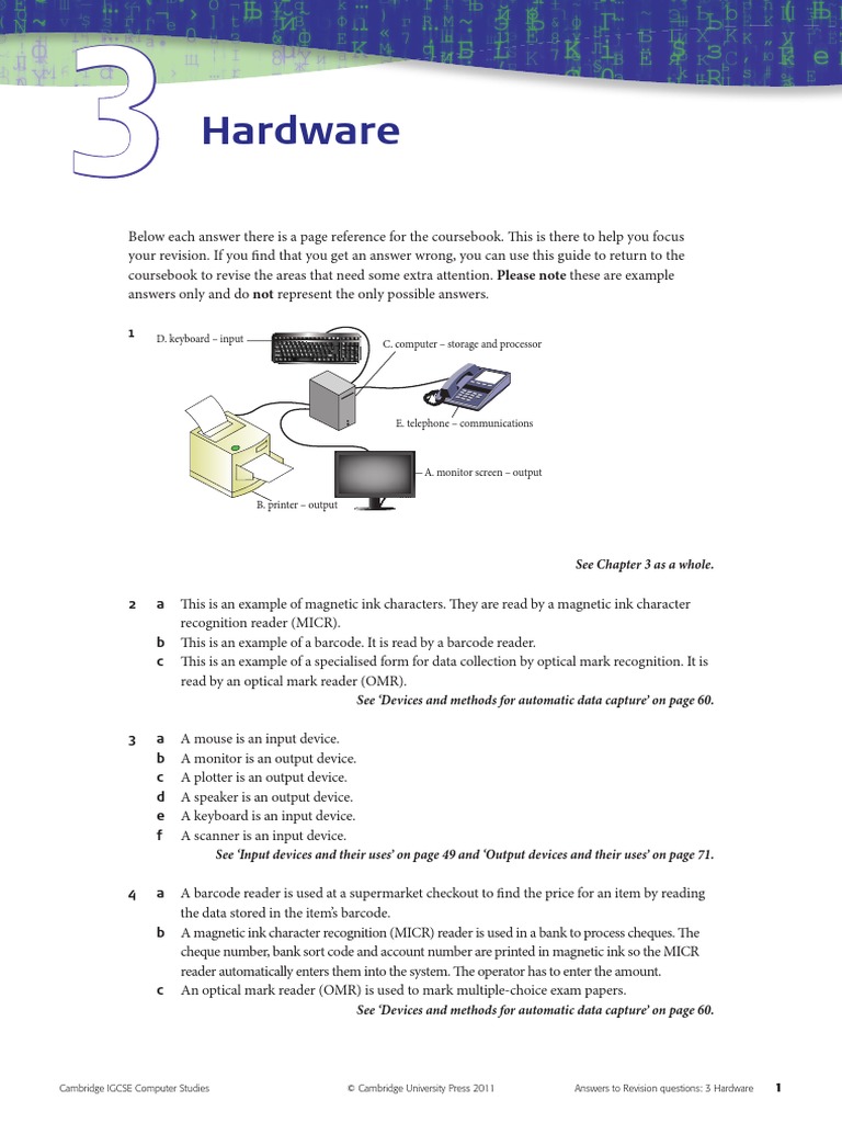 RQAns 3 Hardware | PDF | Read Only Memory | Computer Data Storage