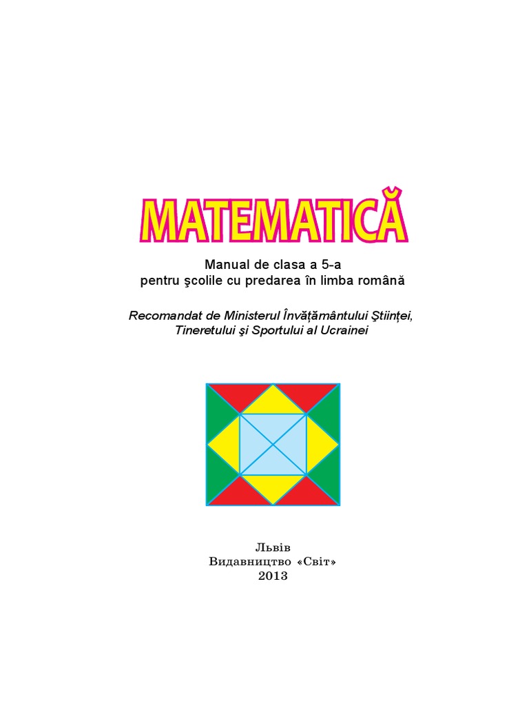 Manualul Copii Matematica Clasa V