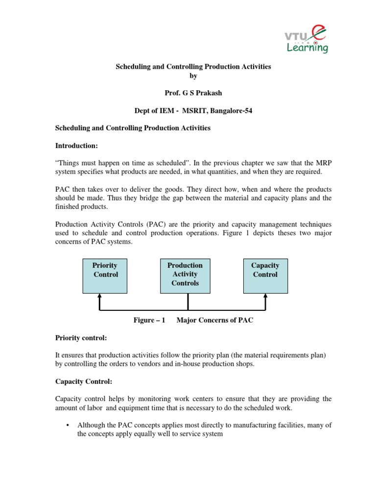 Scheduling and Controllig 2 | PDF | Scheduling (Production Processes) | Scheduling (Computing)