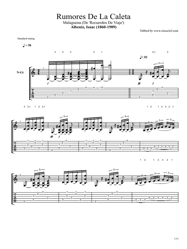 Rumores de La Caleta by Isaac Albeniz | PDF