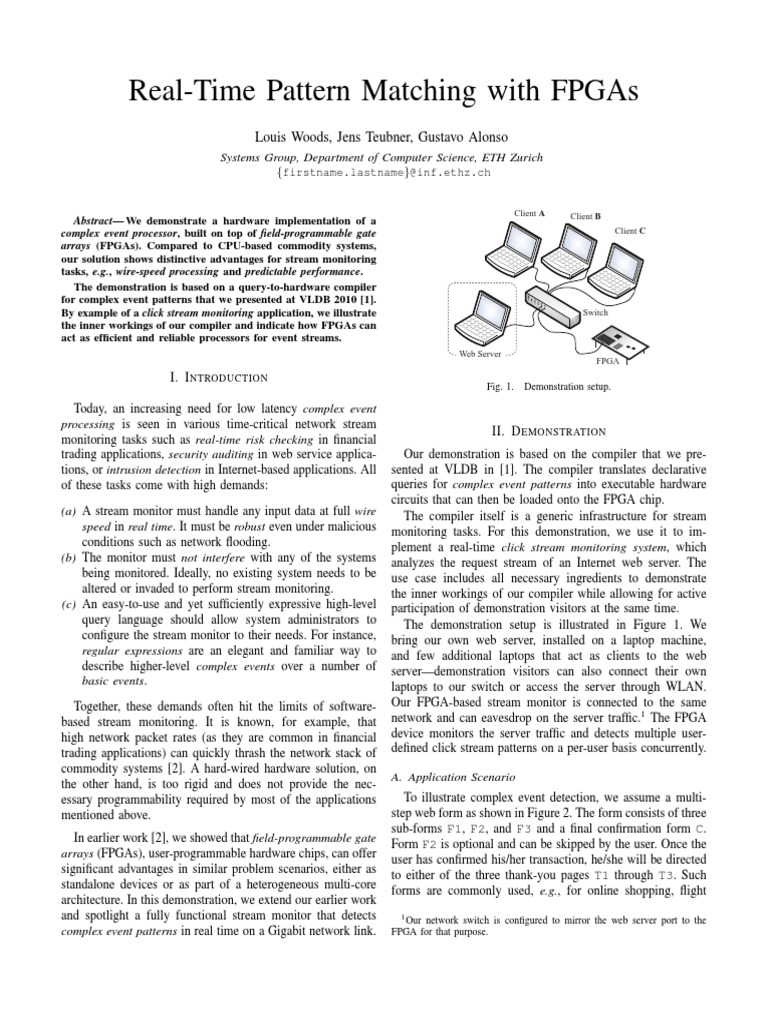 Real-Time PatteFrn Matching With FPGAs | PDF | Field Programmable Gate Array | Network Packet