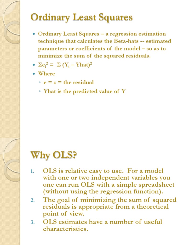 Ordinary Least Squares | PDF | Ordinary Least Squares | Errors And ...