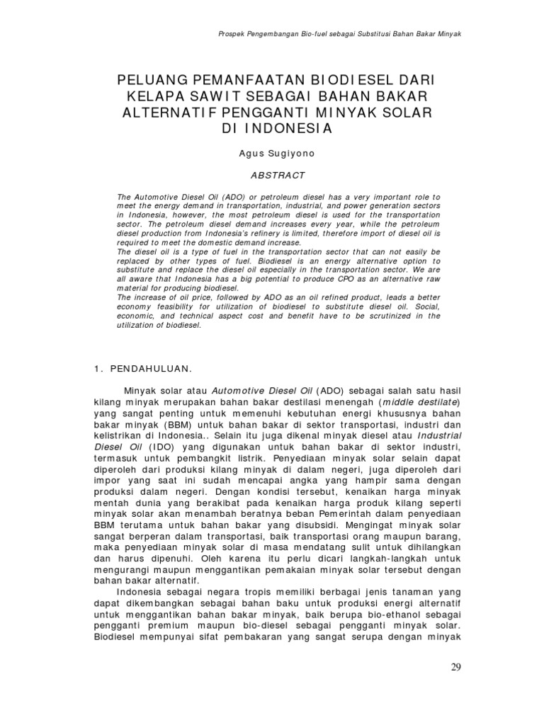 Pemanfaatan Biodiesel Sawit | PDF