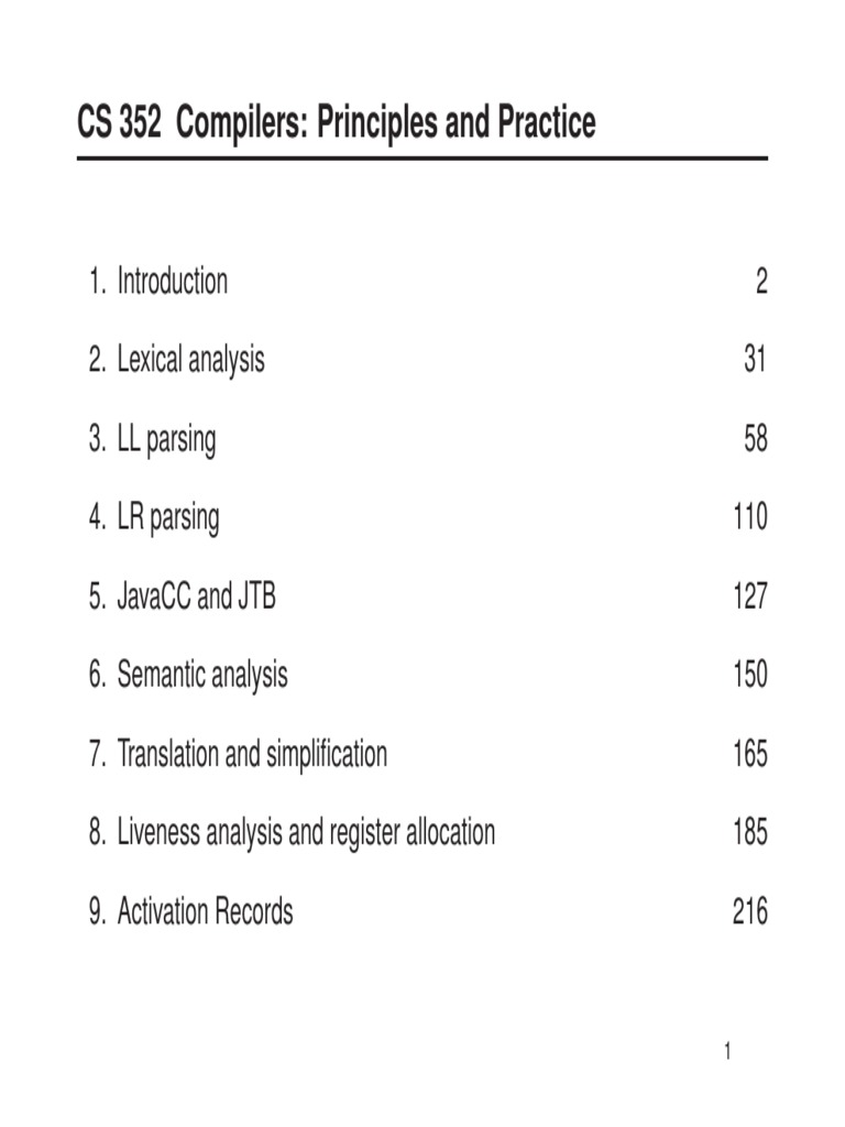 Compiler Design - Compilers Principles and Practice - A.hosking - Compiler Course Slides | PDF ...