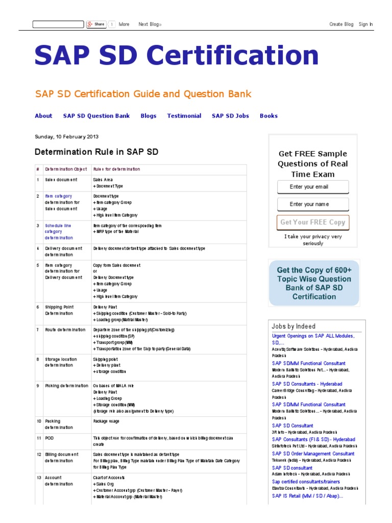 Determination Rule in SAP SD | PDF | Warehouse | Pricing