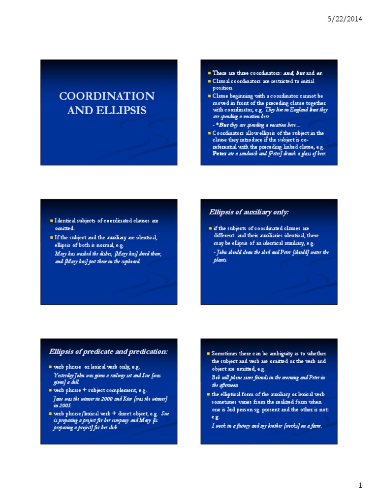Coordination and Ellipsis | PDF | Preposition And Postposition | Sentence (Linguistics)