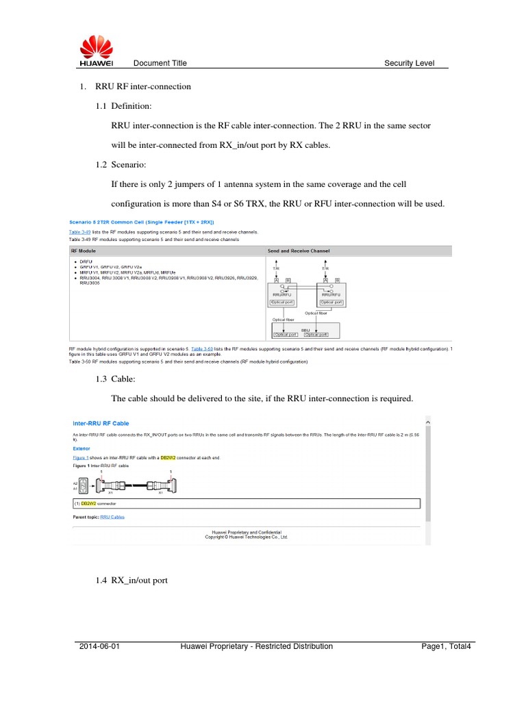 RRU Inter-Connection and Cascading Guide | PDF