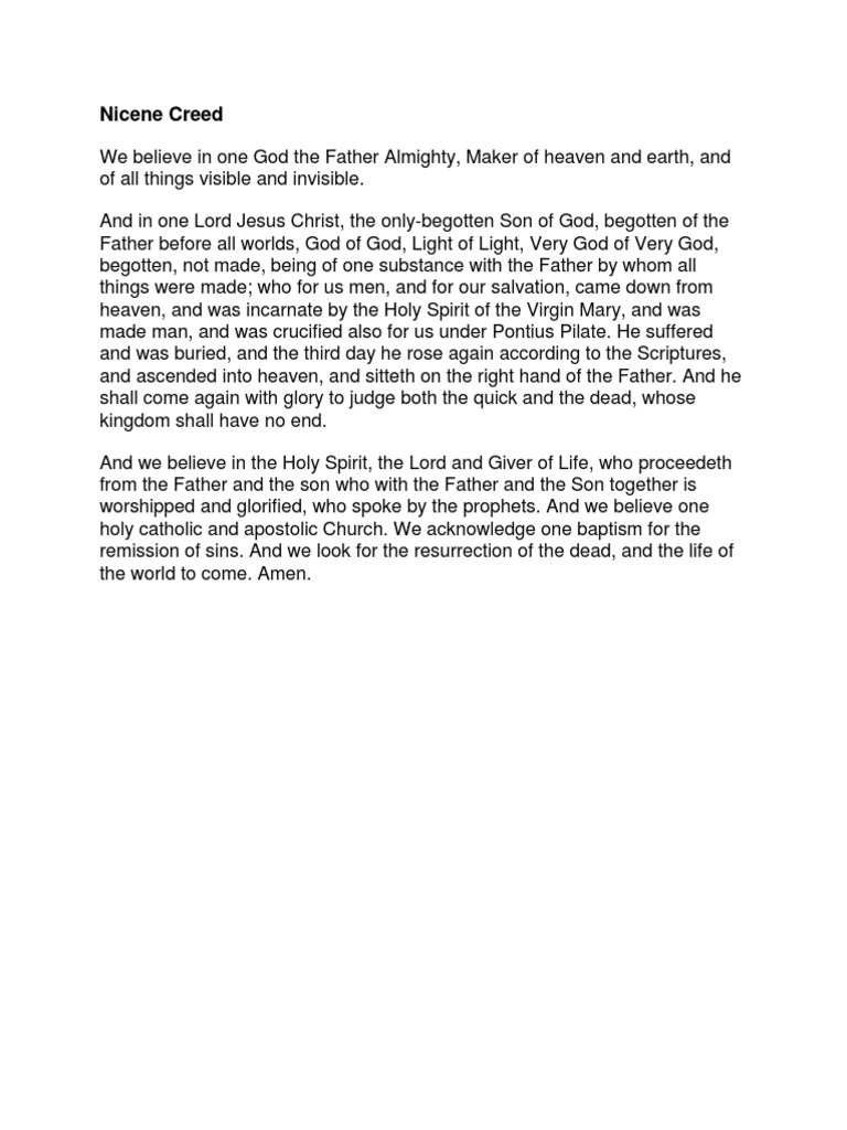 Understanding the Nicene Creed | PDF | Philosophy