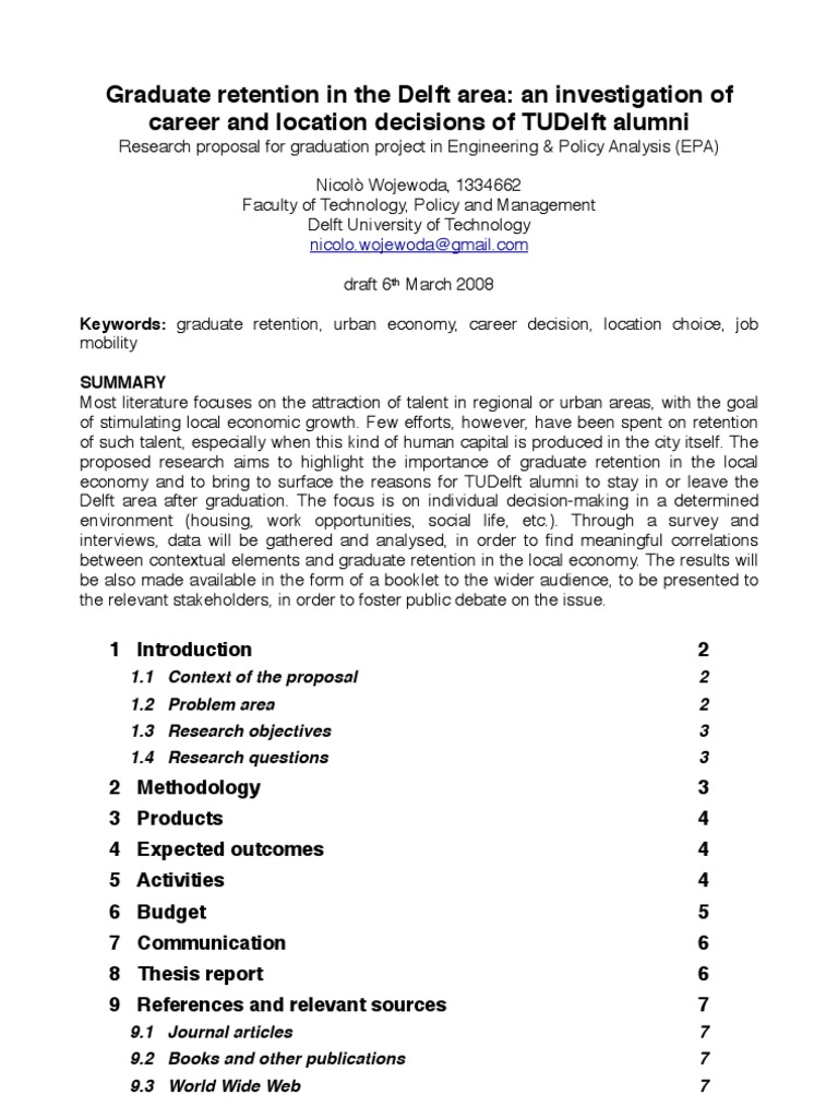 Research Proposal For Graduation Project On Graduate Retention | PDF ...