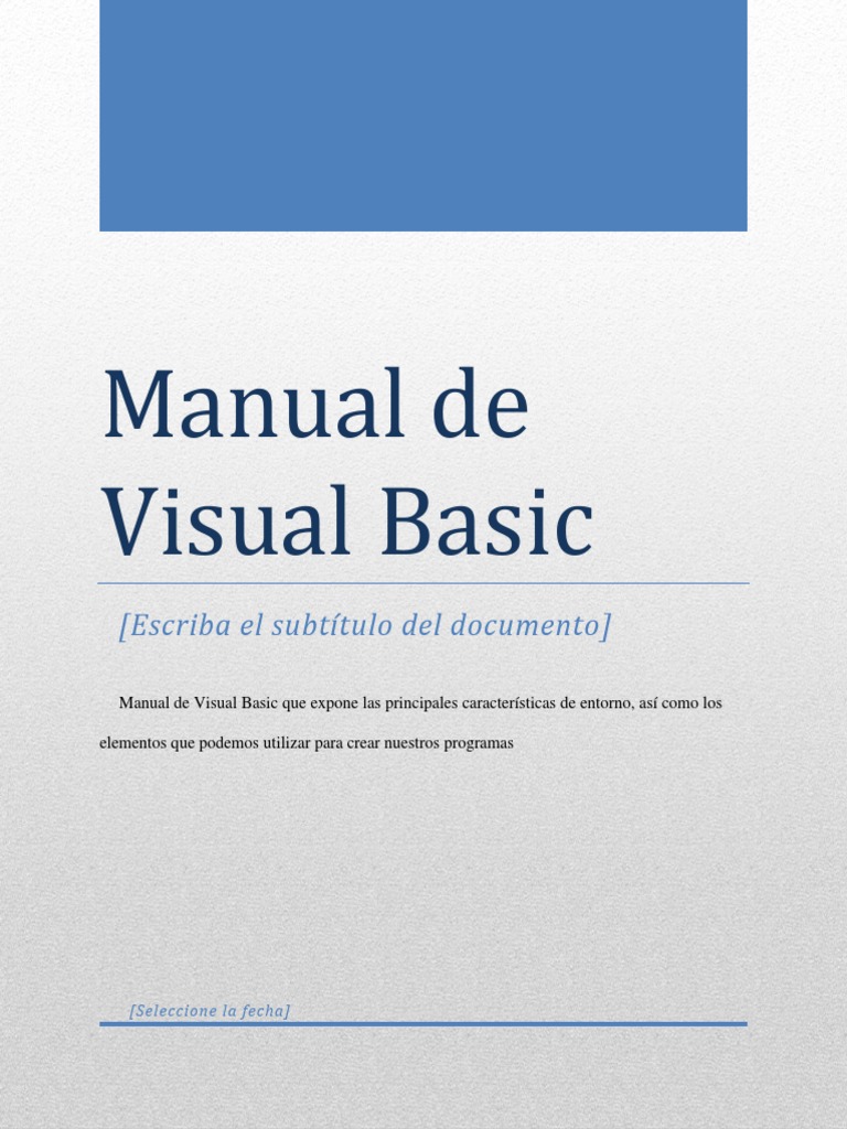 Manual de Visual Basic | PDF | Programa de computadora | Programación