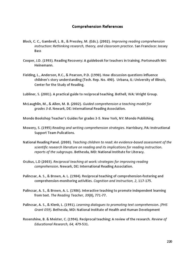 2 Comprehension References | PDF | Reading Comprehension | Reading ...