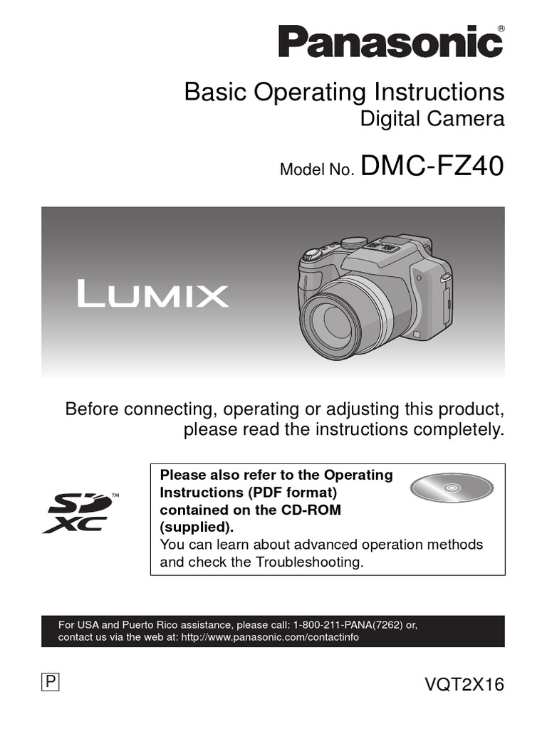 DMC-FZ40: Basic Operating Instructions | PDF | Secure Digital | Digital Camera Modes