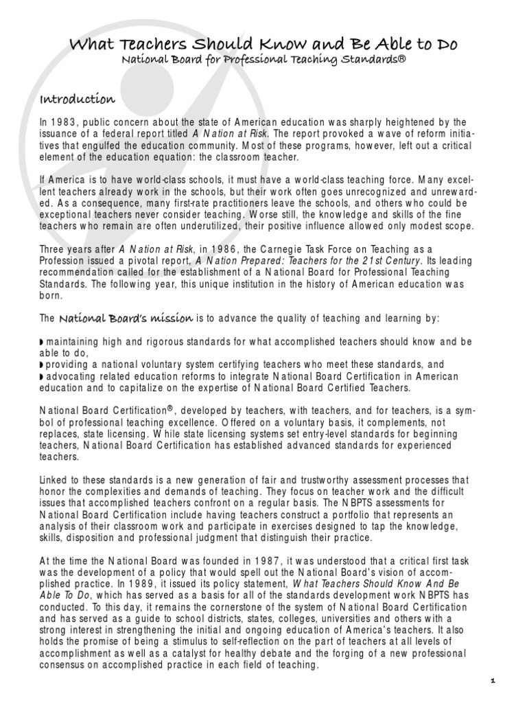 Nbpts | PDF | Music Education | Teachers