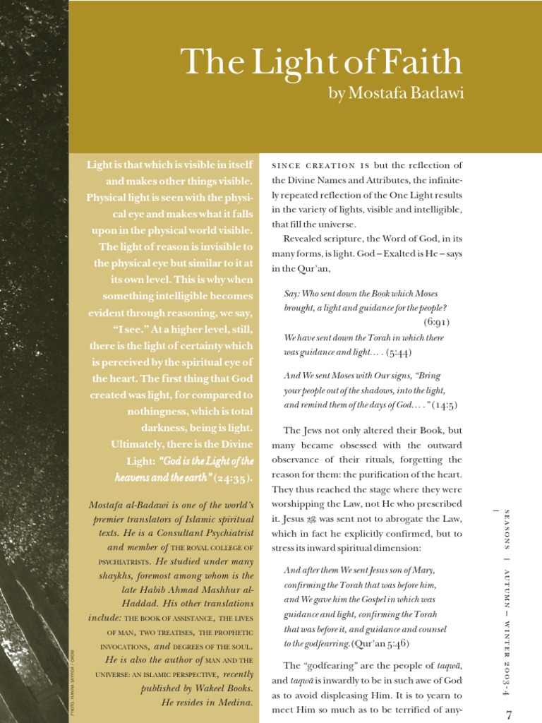 Mostafa Badawi - The Light of Faith | PDF | Prophets And Messengers In ...