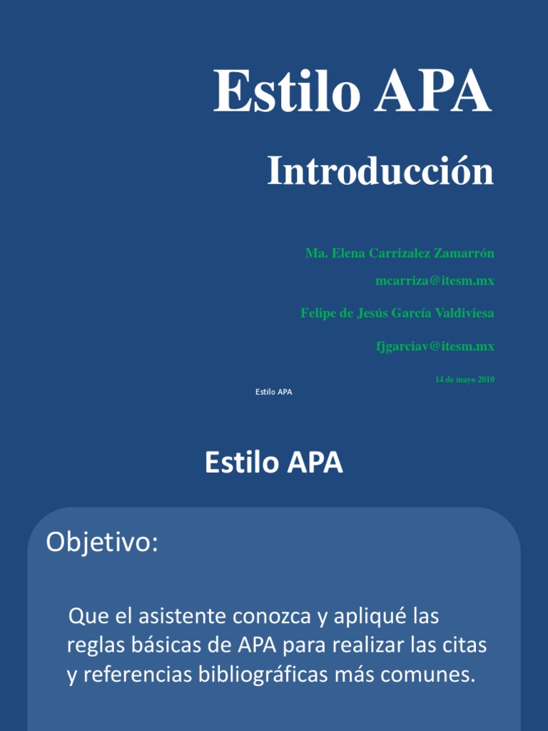 Diapositivas APA.ppt | Estilo apa | Comillas