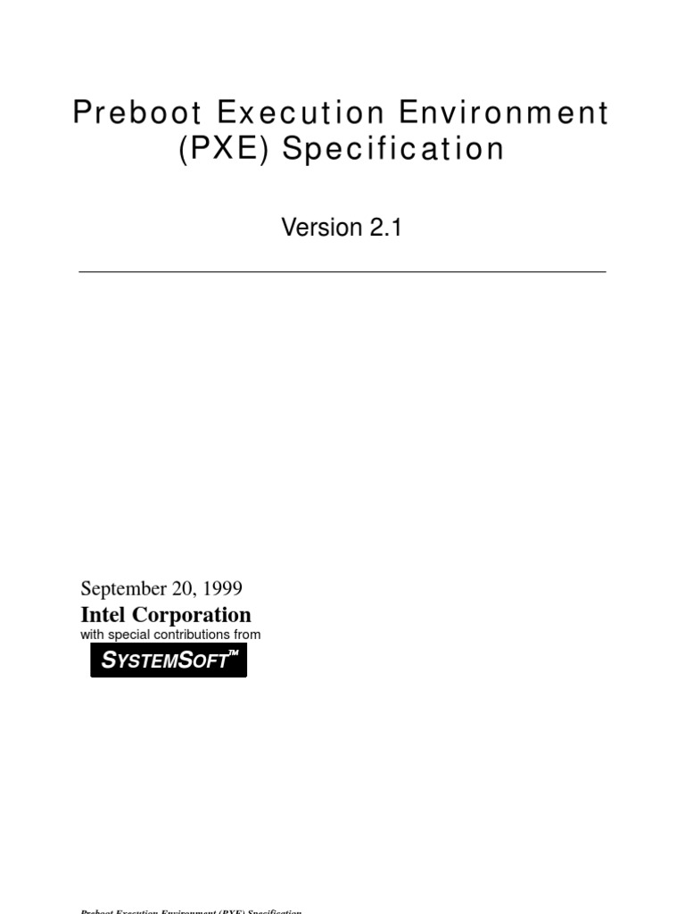 Preboot Execution Environment (PXE) Specification | PDF | Booting ...