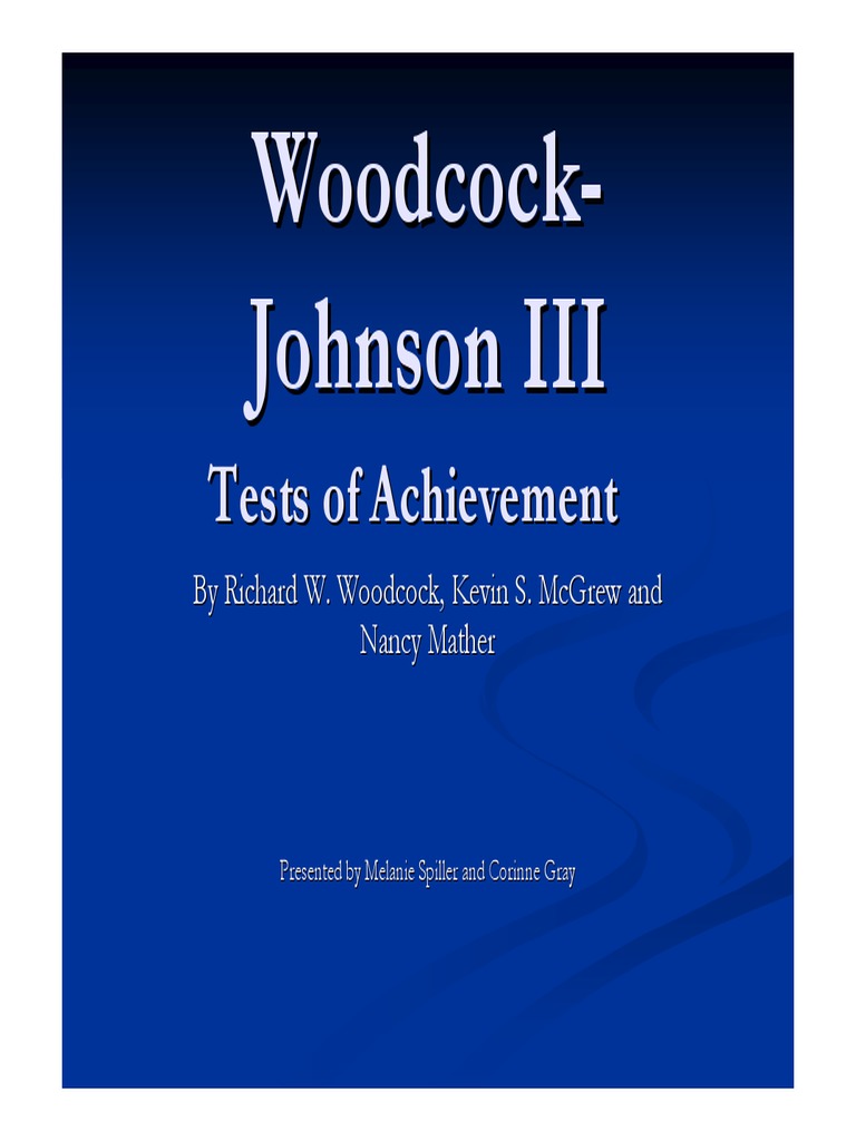 WJ III Explanation | PDF | Test (Assessment) | Sampling (Statistics)