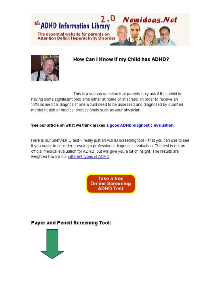 Assessing ADHD in Children: A Guide | PDF | Attention Deficit ...