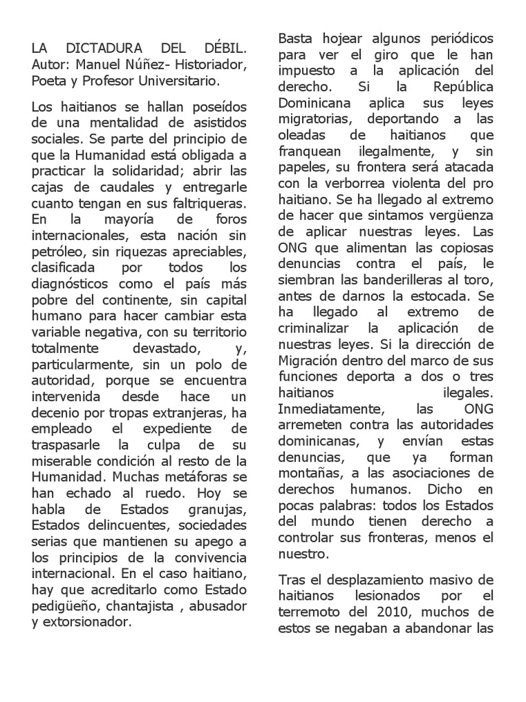 La Dictadura Del Débil | PDF | Ciencias sociales